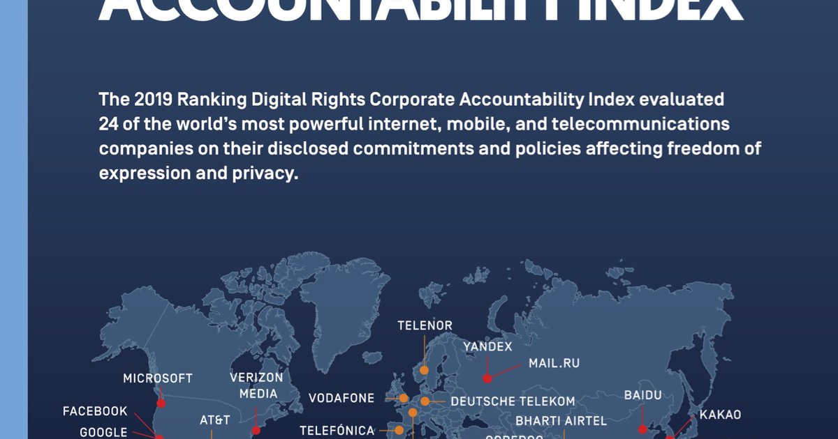 2019 Ranking Digital Rights Corporate Accountability Index